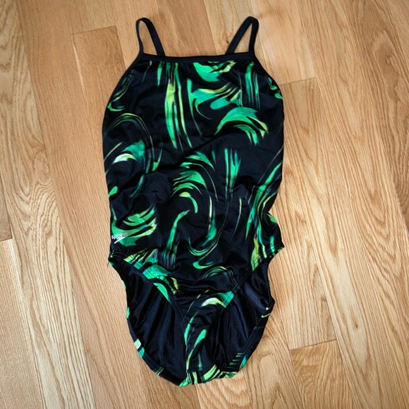 Speedo | Swim | Speedo One Piece Bathing Suit Black With Lime Green ...